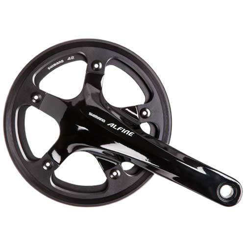 【楽天市場】シマノ ALFINE FC-S501 クランクセット チェーンガード有 シングル ブラック【自転車】【マウンテンバイクパーツ ...