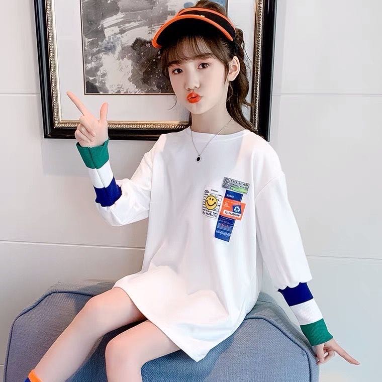 【楽天市場】ロングT キッズ トップス ロングTシャツ 長袖 女の子 子供服 春 秋 ゆったり 可愛い ジュニア カジュアル 丸首 薄手 英文 ...