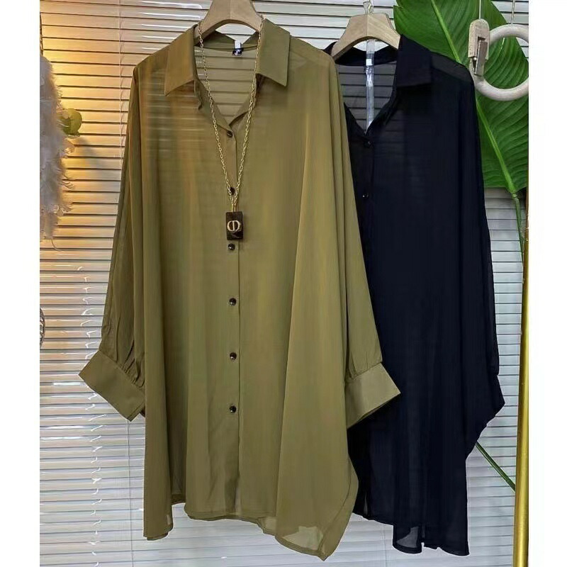 【楽天市場】レディース ロングシャツ uv 大きいサイズ 長袖 POLOネック シースルー アウター 羽織 冷感 カジュアル UVカット トップス 透け感 ゆったり 無地 冷房対策 通勤 ...