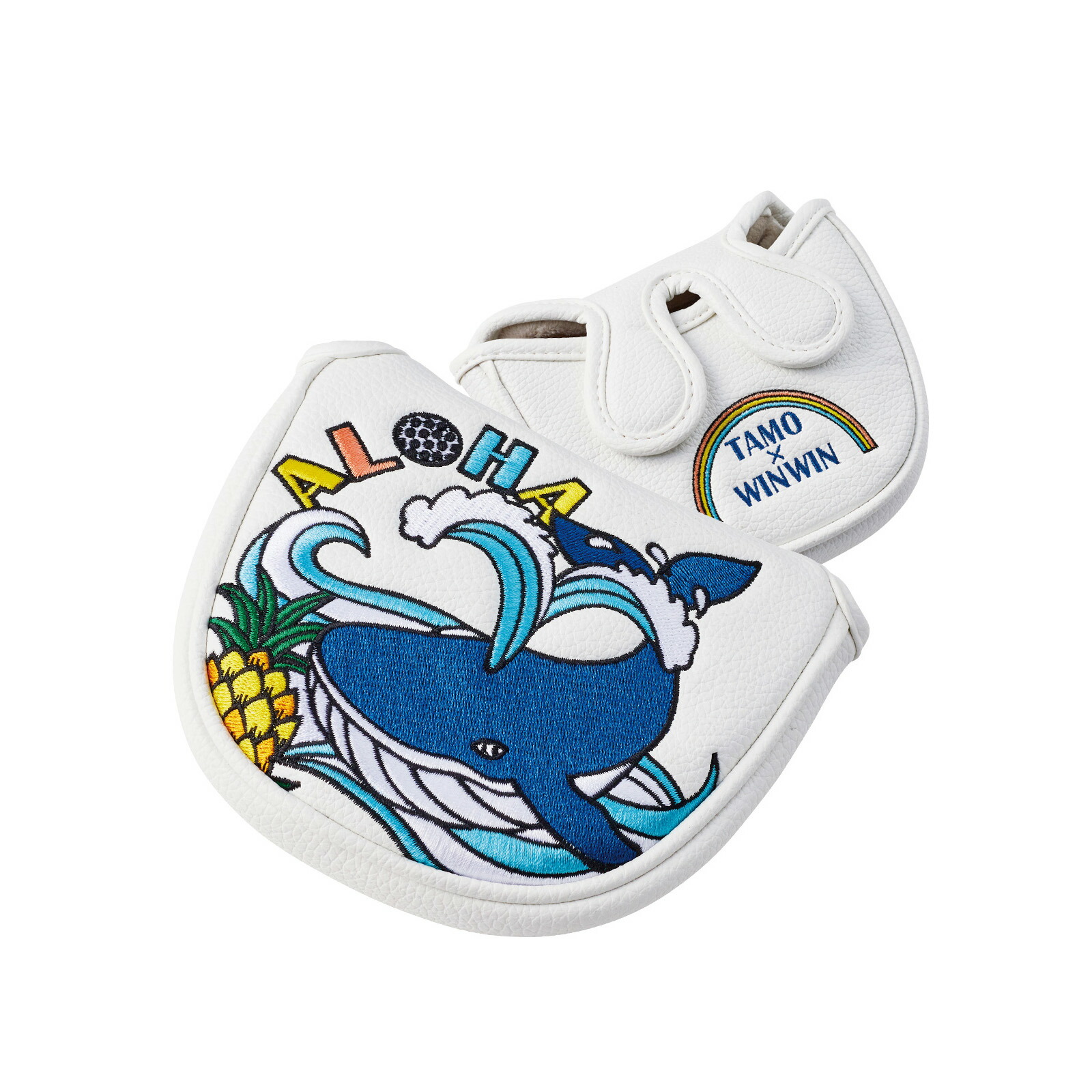 【楽天市場】ゴルフ用品 保護 クラブカバー ウィンウィン パターカバー マレットタイプ ALOHA WHALE PCM-409 WH ホワイト ...