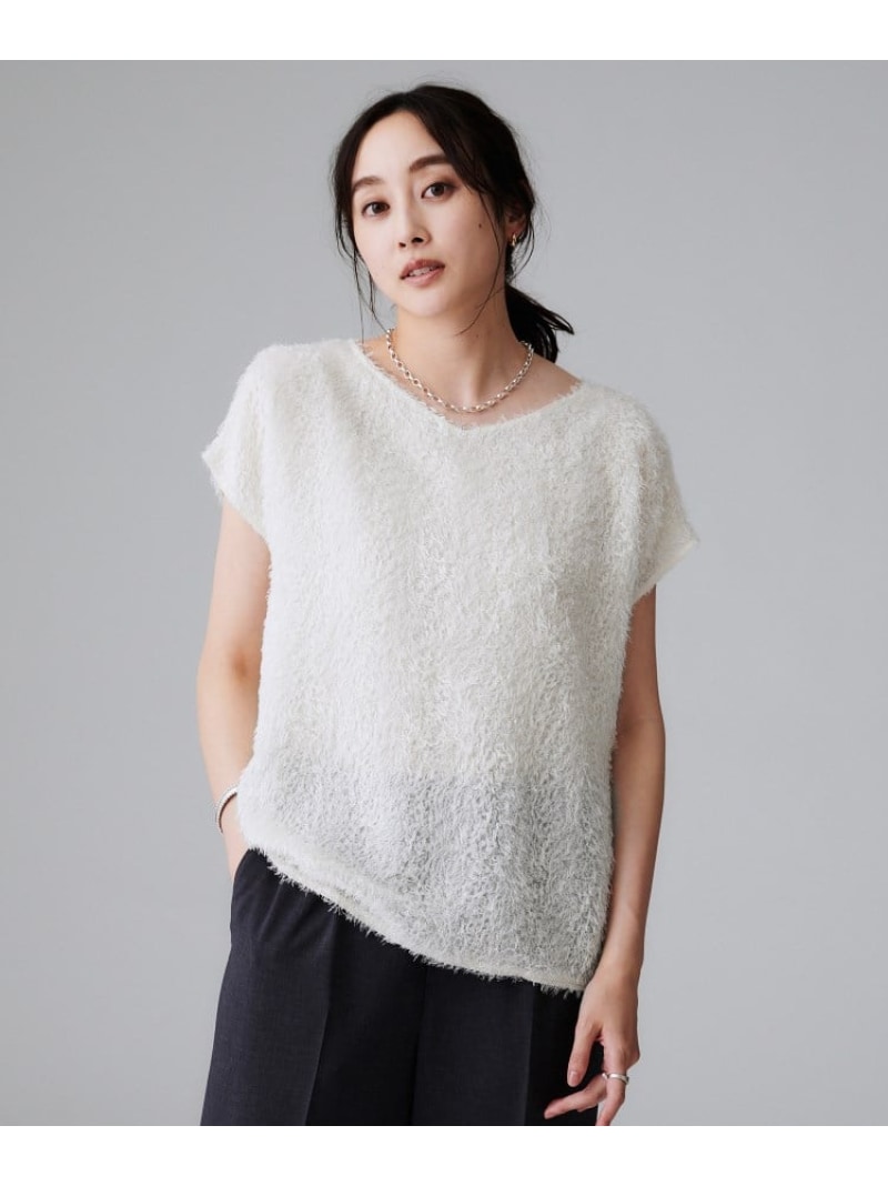 【楽天市場】【SALE／10%OFF】【セットアップ可/フリンジ】フェザーフレンチスリーブブラウス UNTITLED アンタイトル トップス ...