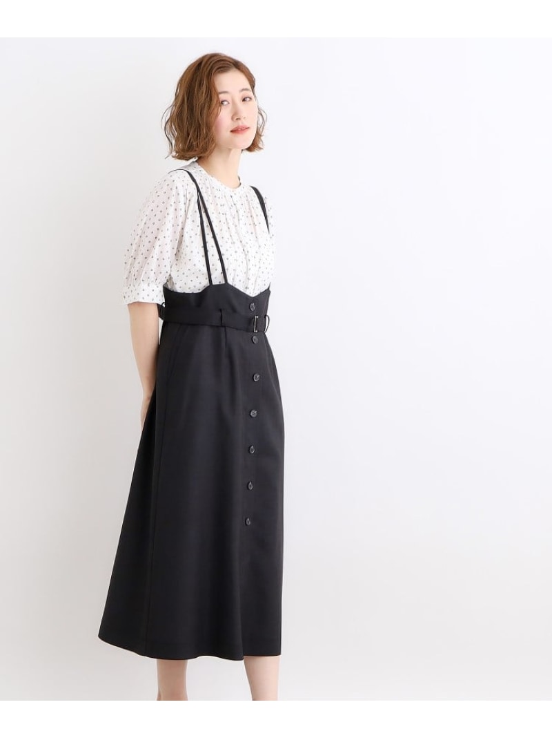 【楽天市場】【SALE／43%OFF】デニムアソート麻調サス付きスカート grove グローブ ワンピース・ドレス ジャンパースカート ...