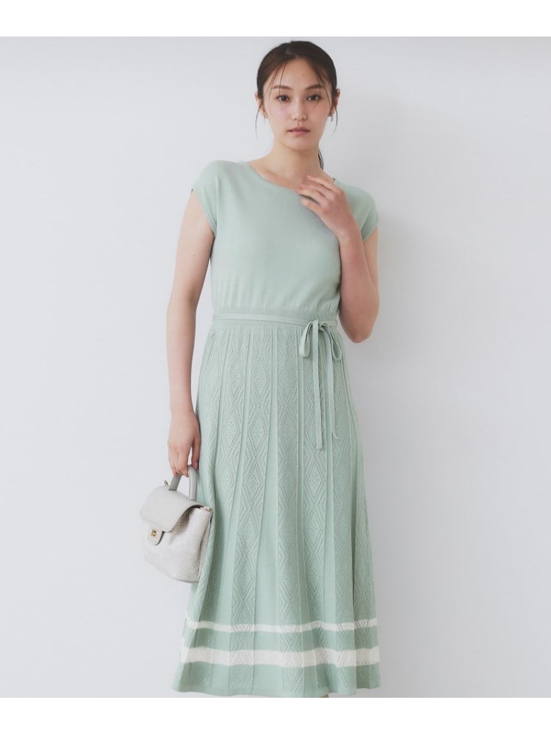 【楽天市場】【SALE／40%OFF】柄編みボーダーラインニットワンピース【洗濯機洗い可】 index インデックス ワンピース・ドレス その他のワンピース・ドレス ブラック ネイビー ...