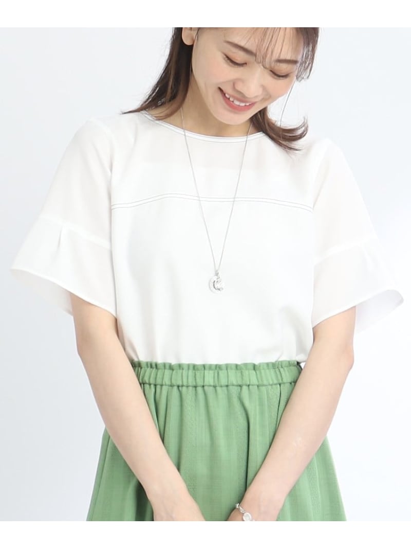 【楽天市場】【SALE／60%OFF】【接触冷感/洗える】配色ステッチブラウス Reflect リフレクト トップス シャツ・ブラウス ...