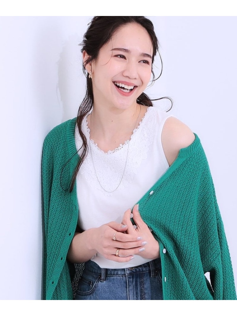 【楽天市場】【SALE／10%OFF】【S-LL】レースで魅せる 綿混タンクトップ SHOO・LA・RUE シューラルー トップス アンサンブル グレー ブラック ホワイト【RBA_E ...