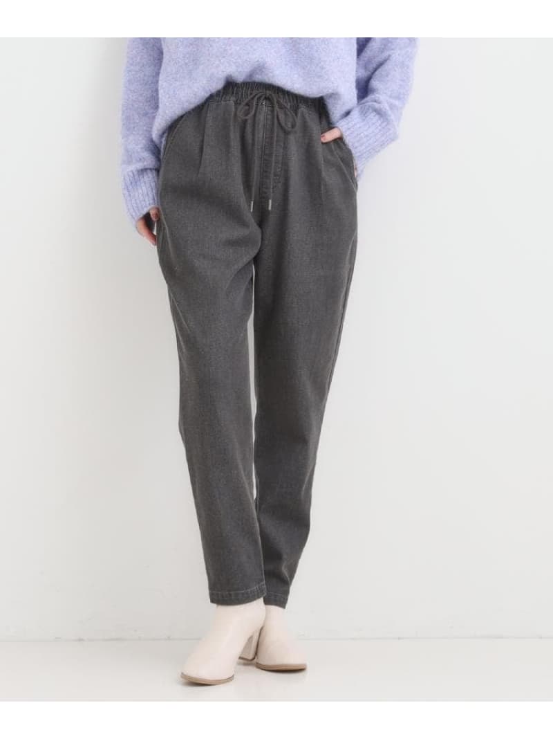 【楽天市場】【SALE／10%OFF】【SS-LL/美脚シルエット】デニムイージーテーパードパンツ SHOO・LA・RUE シューラルー パンツ ジーンズ・デニムパンツ ブラック ブルー ...