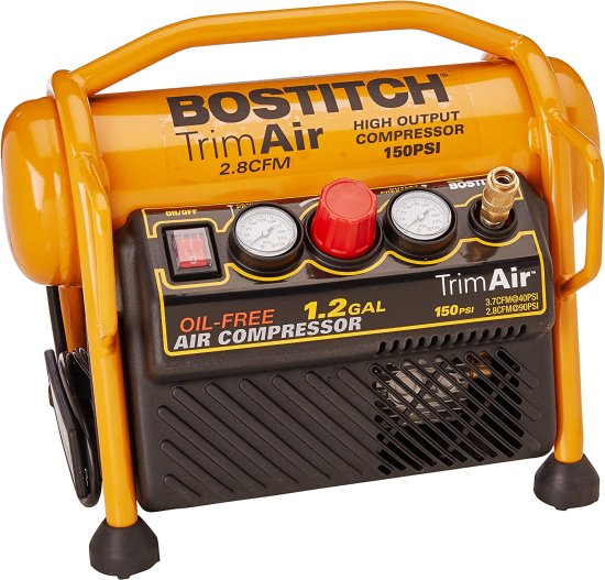 【楽天市場】BOSTITCH Air Compressor for Trim, Oil-Free, High-Output, 1.2 ...
