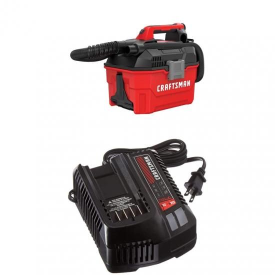 【楽天市場】Craftsman クラフトマン V20 コードレス ショップバキューム、2ガロン、ウェット/ドライ両用、急速充電器付き ...