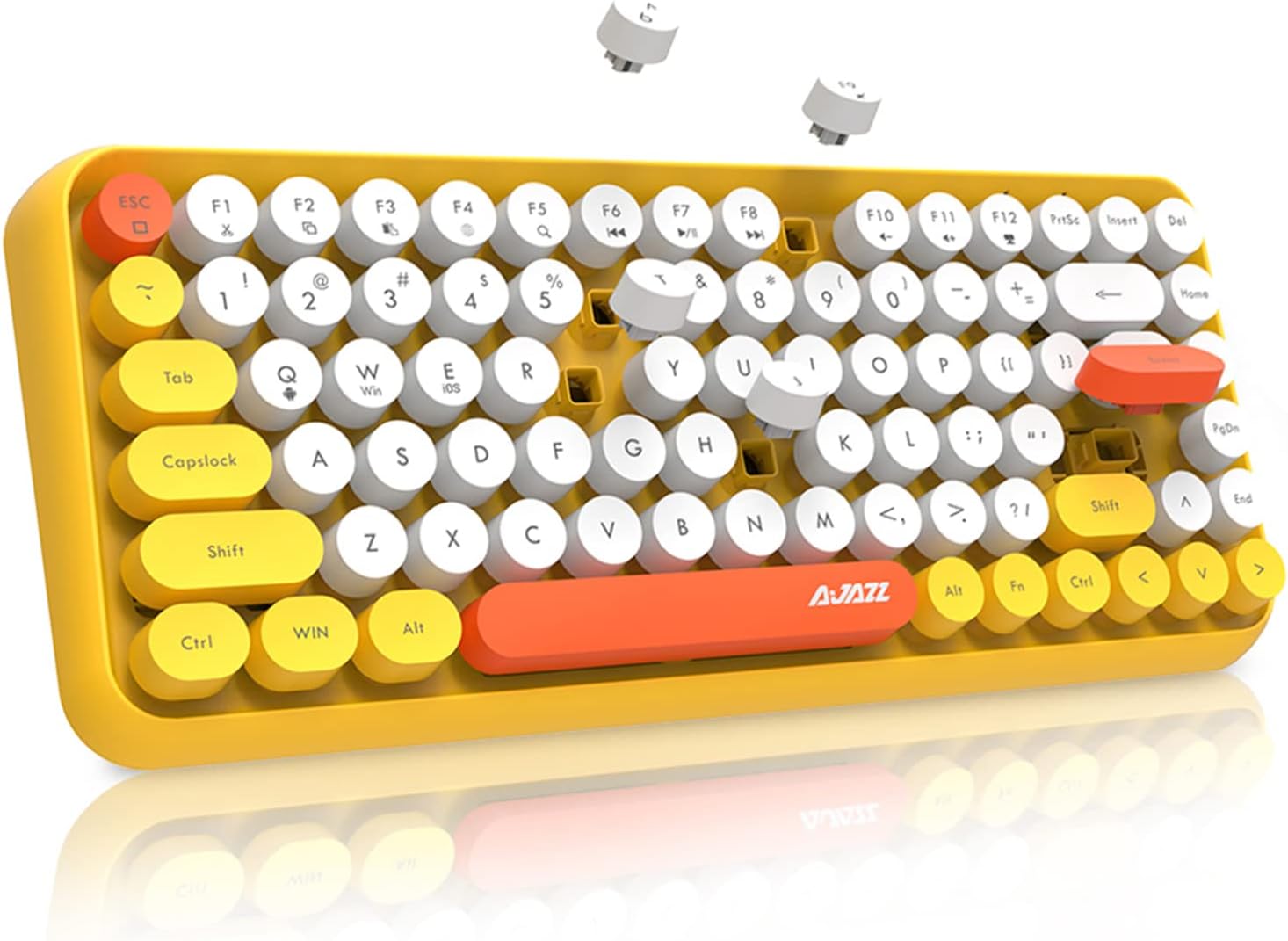 【楽天市場】FELiCON Bluetooth ブルートゥースワイヤレス キーボード 丸形キーキャップ 無線 小型 人間工学 手首疲労軽減 ...