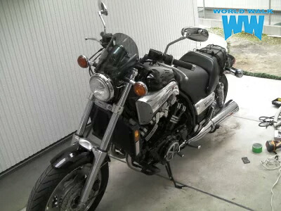 【楽天市場】数量限定 楽天SS特価 1年保証付 メンテナンスクロス付！V-MAX1200用 [WS-06] メーターバイザースクリーン ...