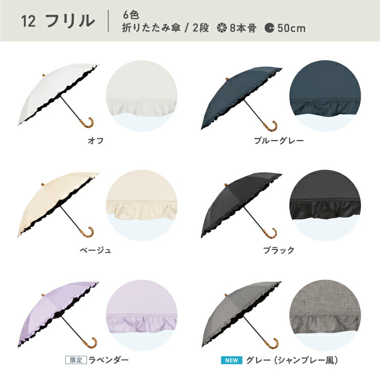 楽天1位常連【UVO公式】最強の日傘 折りたたみ傘／2段 完全遮光100% レディース傘 晴雨兼用 Wpc.【フリル 花柄 軽量 女性 2WAY 折り畳み傘 8本骨 紫外線対策 日焼け対策 ...