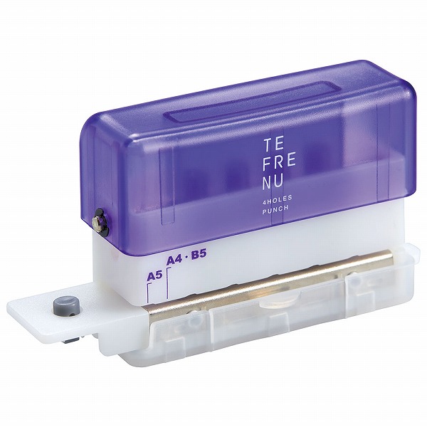 【楽天市場】穴あけパンチ キングジム KING JIM テフレーヌ 4穴ミニパンチ ムラサキ TEP10-PU パープル 紫 ノート作り ...