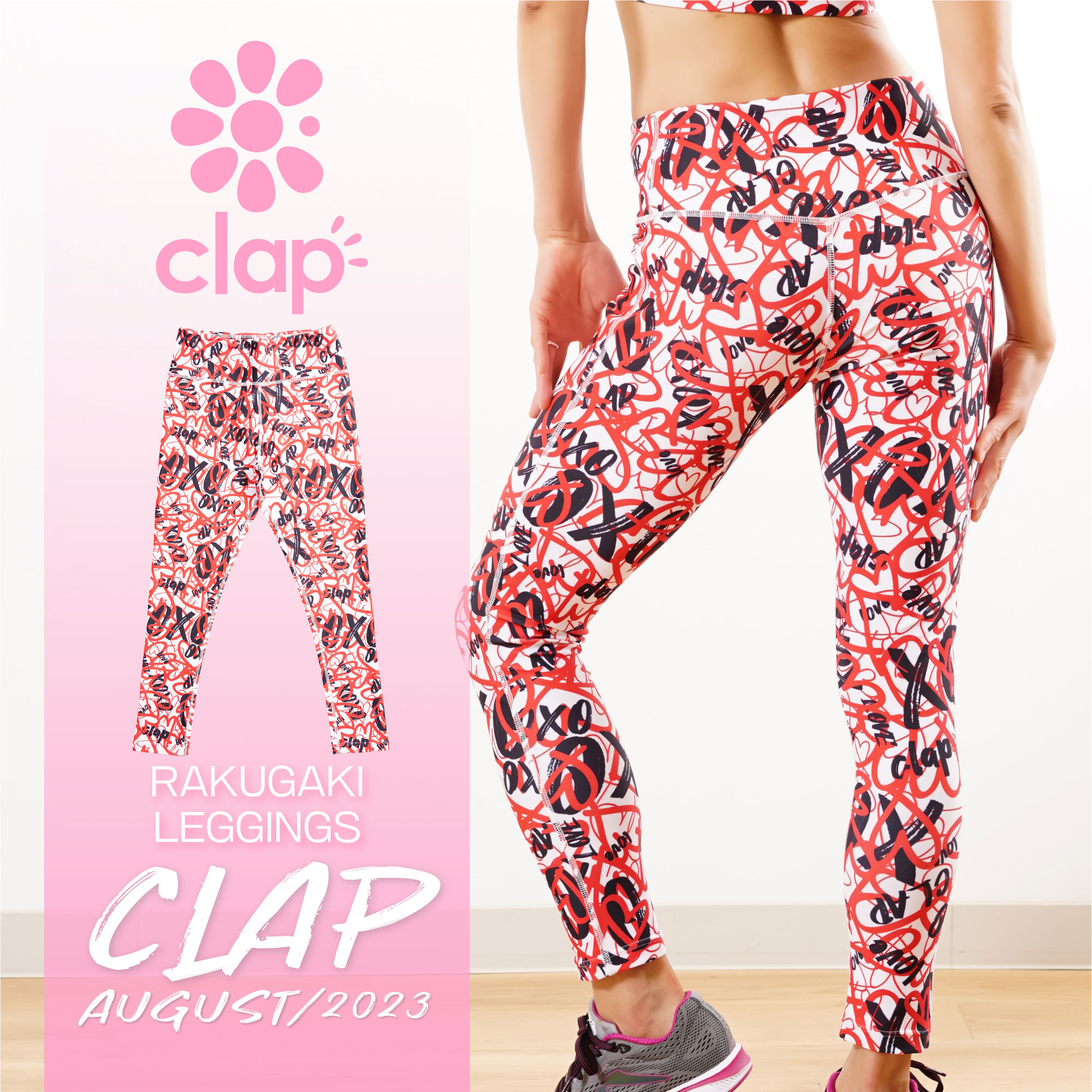 【楽天市場】【ネコポス対応】【clap】クラップ RAKUGAKI LEGGINGS フィットネス ウェア スポーツ ウェア トレーニング ウェア レディース ダンス エアロ パンツ ...