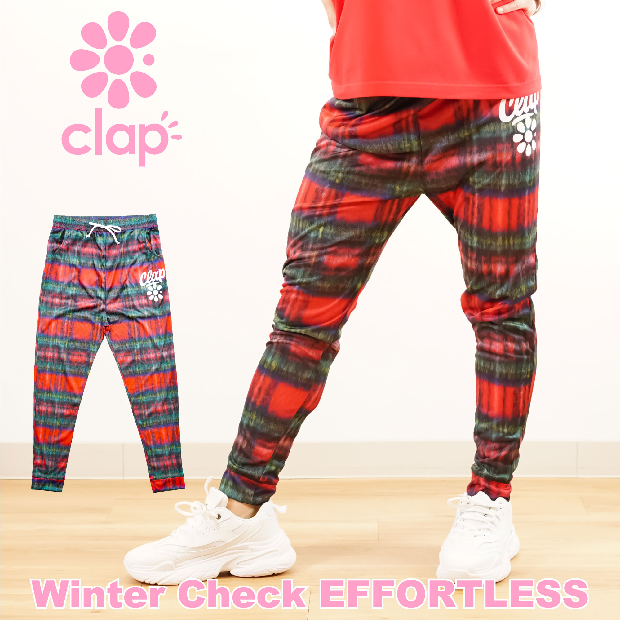 【楽天市場】【送料無料】【clap11月新作】クラップ Winter Check EFFORTLESS フィットネス ウェア スポーツ ウェア ...