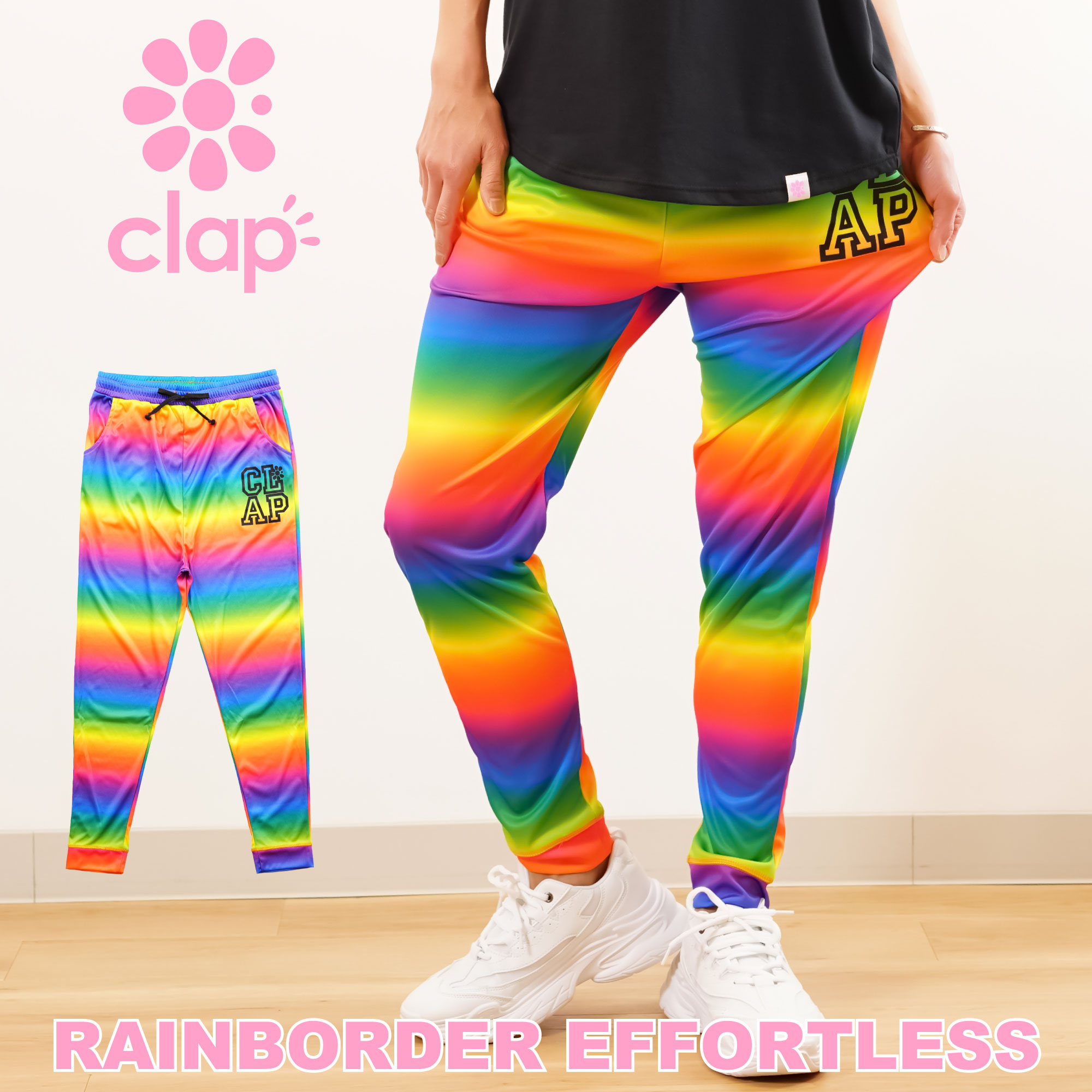 【楽天市場】clap クラップ RAINBORDER EFFORTLESS フィットネス ウェア スポーツ ウェア トレーニング ウェア ...