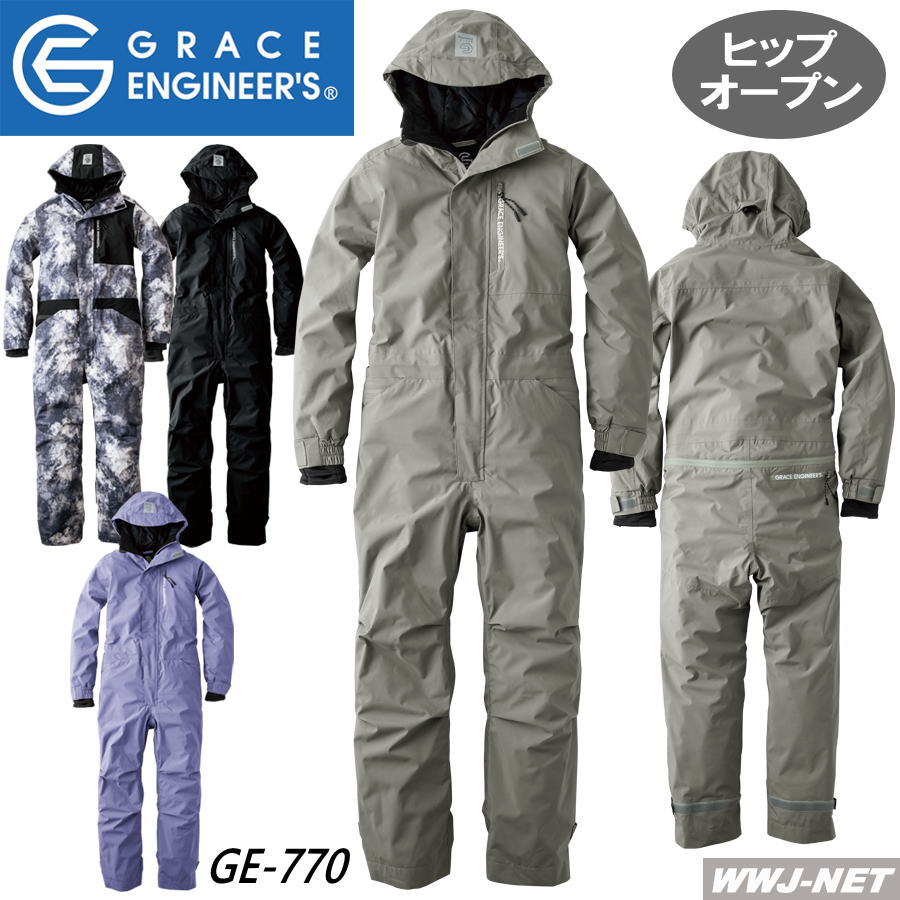 【楽天市場】防寒 つなぎ服 GRACE ENGINEER'S GE-770 ツナギ 中綿 防風 防水 釣り バイク キャンプ レジャー つなぎ 男女 SKプロダクト SKGE-770：WWJ