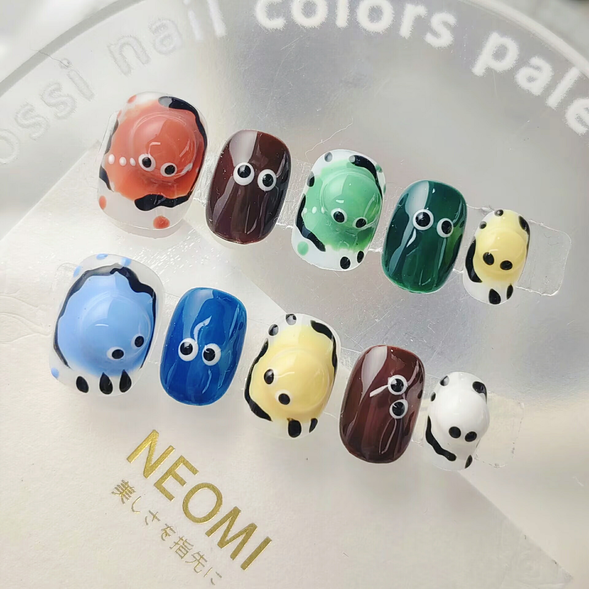 【楽天市場】【手作ネイルチップ】ネイルチップ ショート イラストネイル キュート たまご 2025春夏 人気 イエロー ピンク ブルー ブラウン ホワイト グリーン かわいい ハンドメイド ...