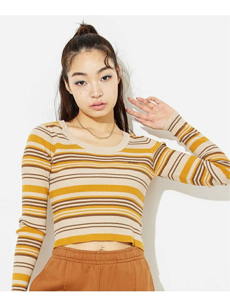 【楽天市場】MULTI STRIPE KNIT TOP ニット X-girl X-girl エックスガール トップス ニット ベージュ ...