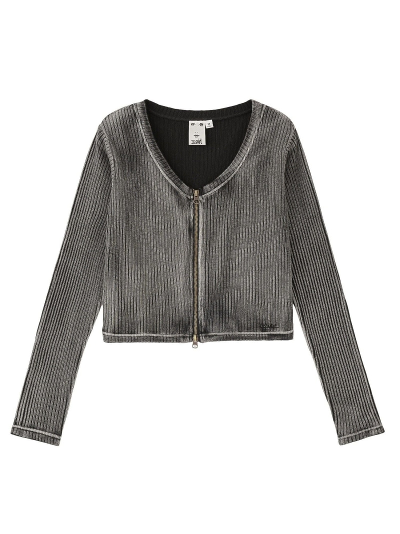 【楽天市場】X-girl/(U)FADED ZIP CMPCT CRGN X-girl エックスガール トップス カーディガン ブルー ピンク ...