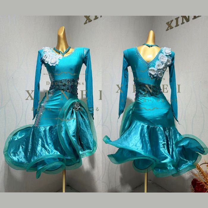 【楽天市場】【受注生産・セミオーダー】社交ダンスドレス ダンス衣装 発表会 ステージ衣装 モダンドレス スカート 競技用 デモ用 練習用 ...