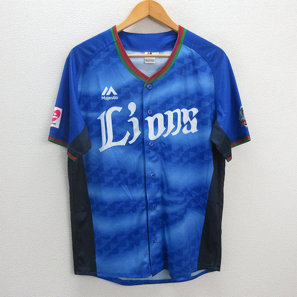【楽天市場】y Majestic射精 埼玉西武ライオンズ Lions 40thレプリカユニフォーム 青【メンズs】mens 26【中古】:マニライズ