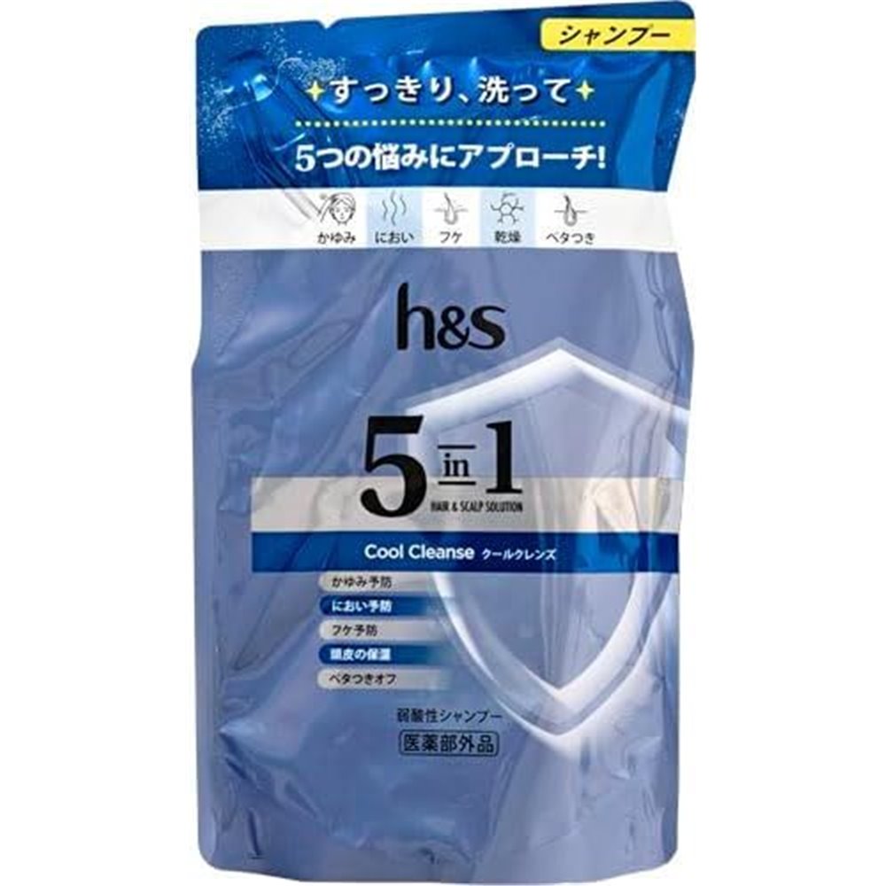【楽天市場】P&G h&s 5in1 クールクレンズシャンプー つめかえ [ヘアケア かゆみ におい フケ予防 頭皮 保湿 ベタつき] 290g [医薬部外品]：ホームセンターヤマキシ楽天市場店