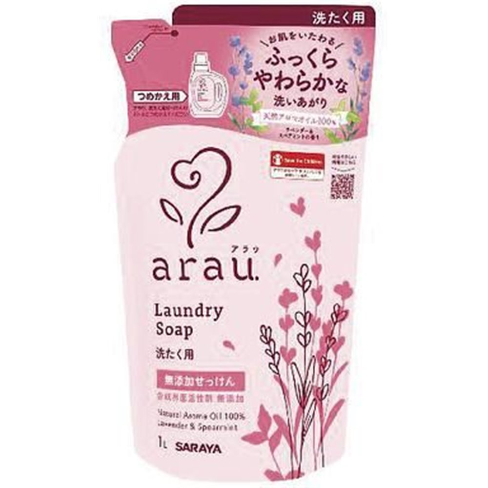 【楽天市場】サラヤ arau(アラウ) 洗たく用せっけん [洗濯 液体 洗剤 無添加 天然ハーブ] 1L つめかえ用 【お一人様12点限り ...
