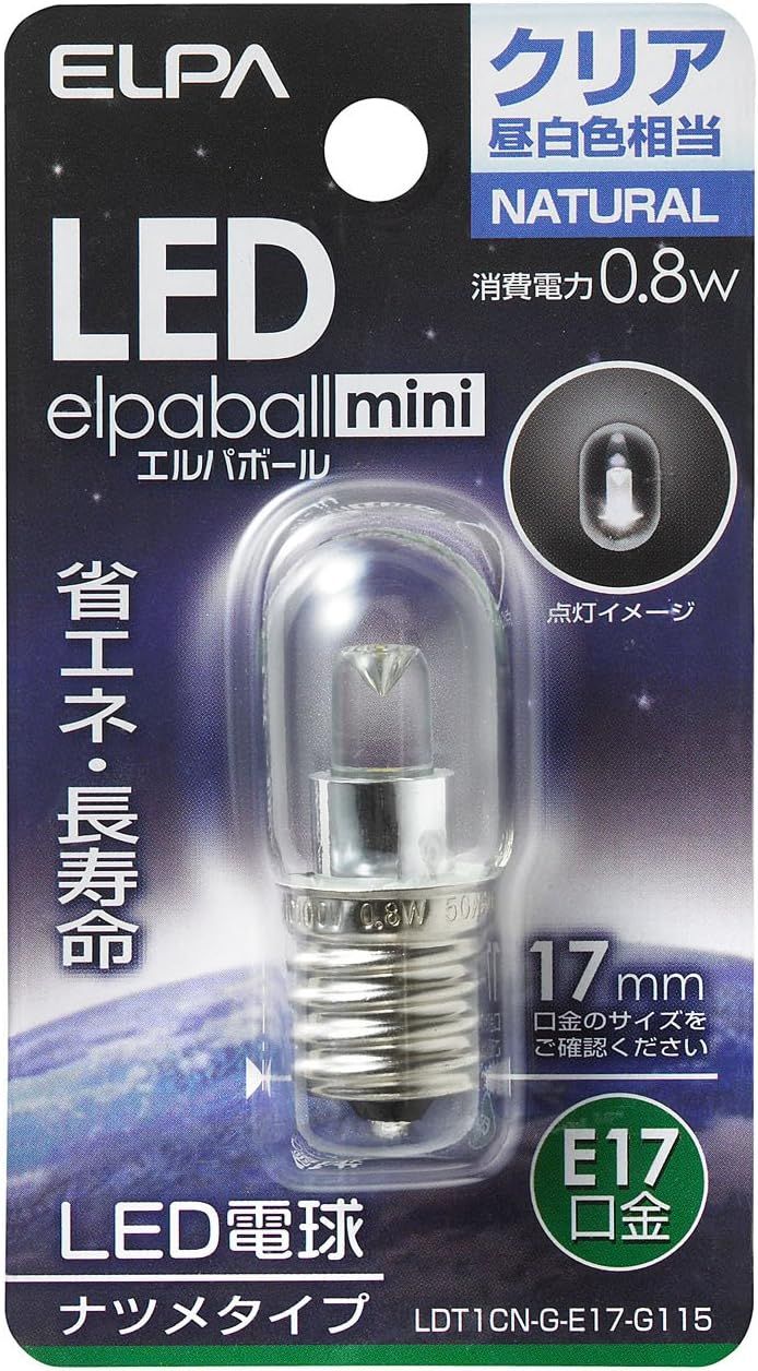 【楽天市場】朝日電器 ELPA(エルパ) LED電球 ナツメ形 口金E17 クリア昼白色相当 [照明 ナツメ球 常夜灯] LDT1CN-G-E17-G115：ホームセンターヤマキシ楽天市場店