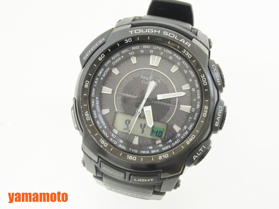 【楽天市場】CASIO カシオ PROTREK プロトレック メンズウォッチ ソーラー電波 腕時計 PRW-5100-1JF 美品【中古 ...