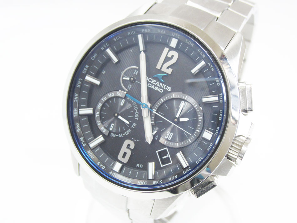 【楽天市場】CASIO カシオ OCEANUS オシアナス 腕時計 メンズウォッチ チタン 電波ソーラー OCW-T2000-1AJF 美品 ...