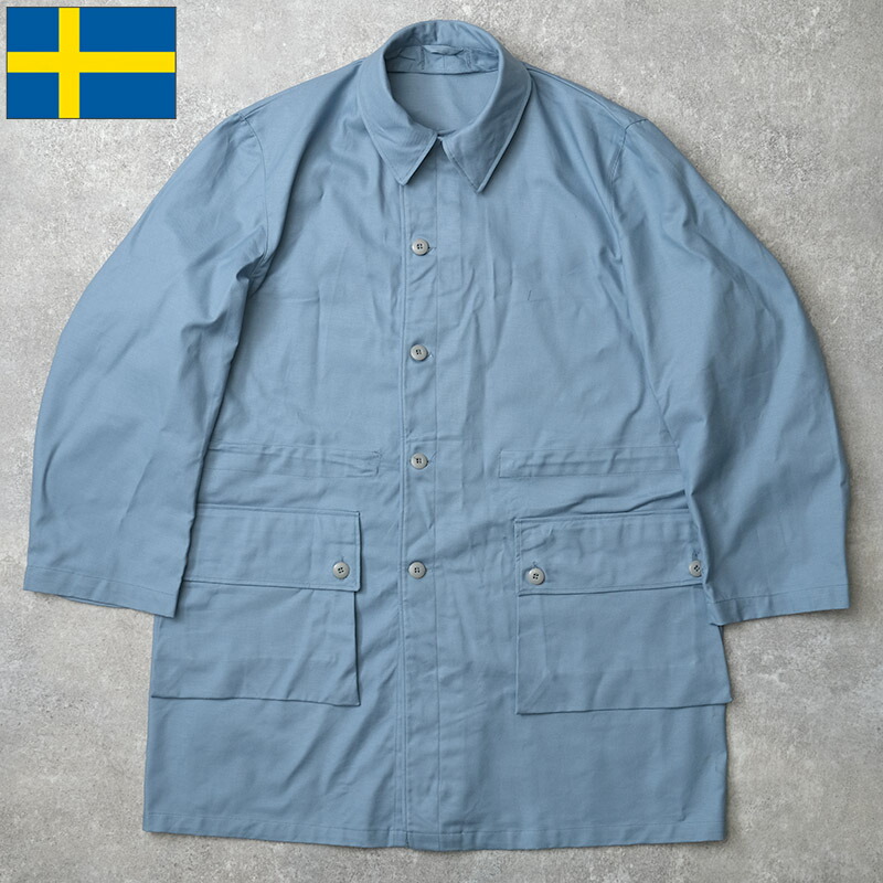 【楽天市場】スウェーデン軍 M59コート シェル サックスブルー デッドストック JC193NN SWD 民間防衛 アウター ロングコート ...