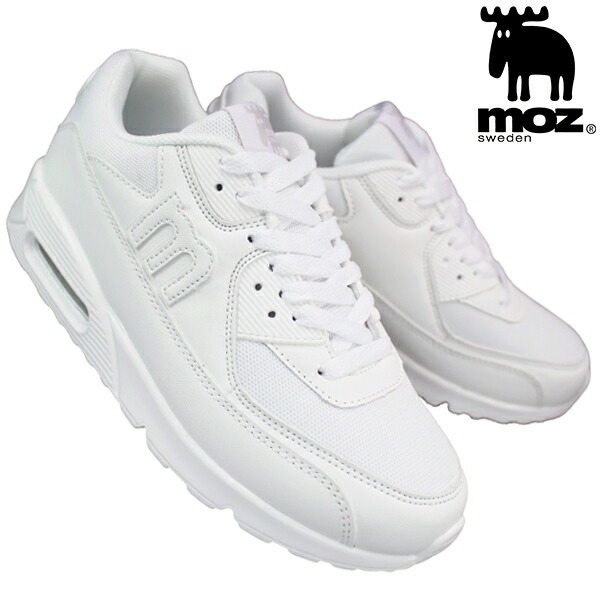 【楽天市場】モズ moz スニーカー MZ513 ホワイト 23cm～24.5cm レディース スニーカー ローカットスニーカー シューズ 靴 紐靴 運動靴 エア入りスニーカー ホワイト ...