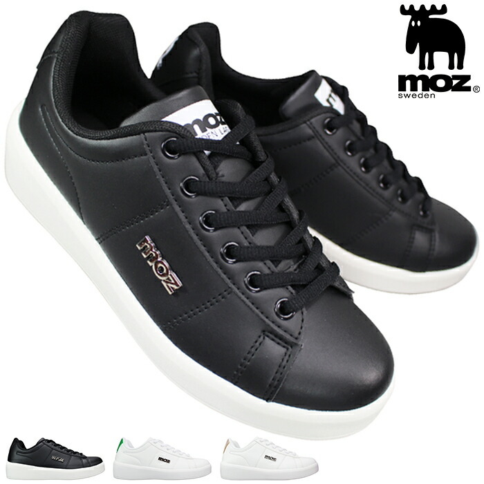 【楽天市場】モズ moz スニーカー MZ2962 ブラック・ホワイト/グリーン・ホワイト/ベージュ 23cm～24.5cm レディース スニーカー ローカットスニーカー シューズ 靴 紐靴 ...