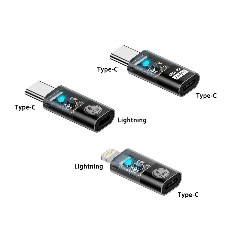 【楽天市場】半透明 LED コネクター Type-C to Type-C PD3.1 240W データ転送 40Gbps 映像出力 8K60Hz 充電 TypeC to Lightning ...