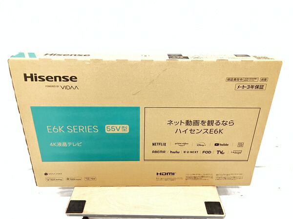 【楽天市場】未使用 【中古】 Hisense ハイセンス 55E6K 55インチ 4K 液晶 2023年11月新発売 チューナー内蔵 スマート ...