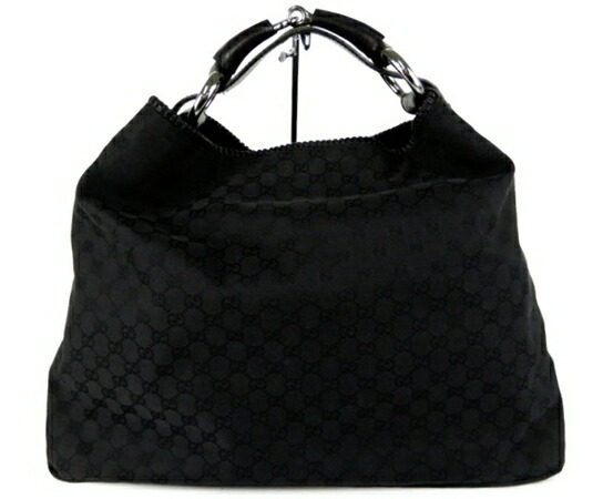【楽天市場】【中古】 グッチ GUCCI ホースビット 114900 ハンドバッグ ブラック GG キャンバス Y2866197：ReRe ...