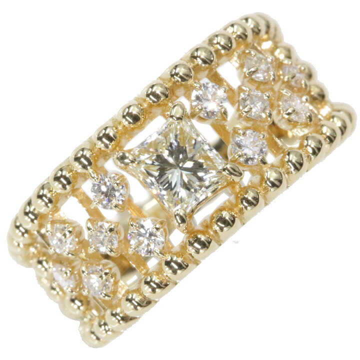 【楽天市場】ダイヤモンド 0.525カラット VERY LIGHT YELLOW VS1 ダイヤモンド 0.35カラット K18ゴールド ...