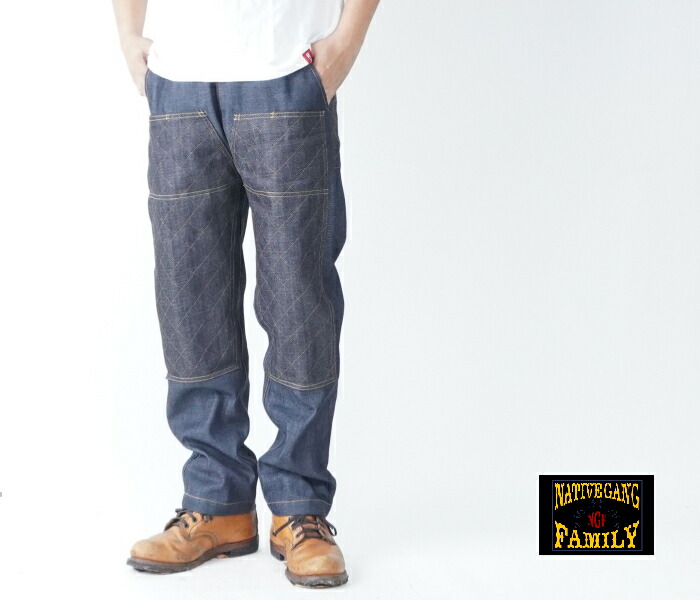 【楽天市場】30%OFF NGF NATIVE GANG FAMILY 48148 NGFガーデニングパンツ ダブルニー デニムキルト 日本製 ...