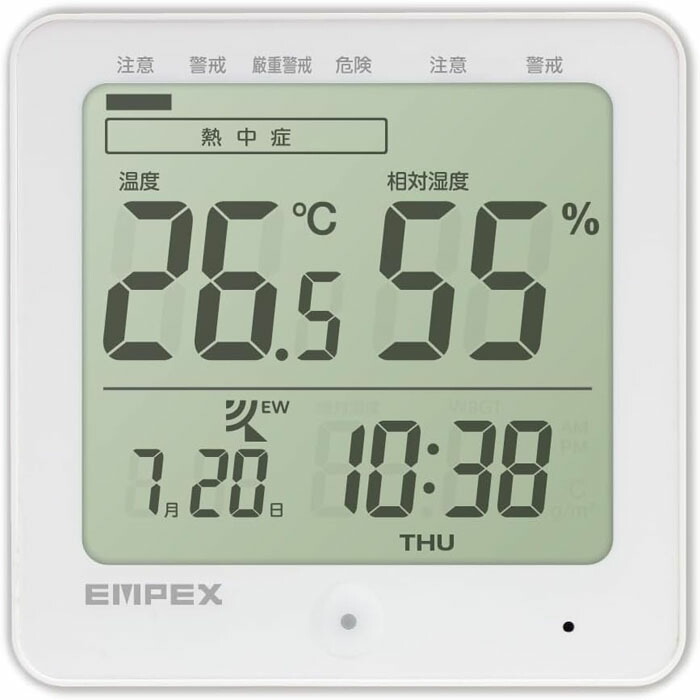 【楽天市場】エンペックス気象計デジタル快適計4プラス TD-8210電波時計絶対湿度 WBGT 熱中症・インフルエンザ注意 温湿度10.5×10.5×3cm：村の鍛冶屋