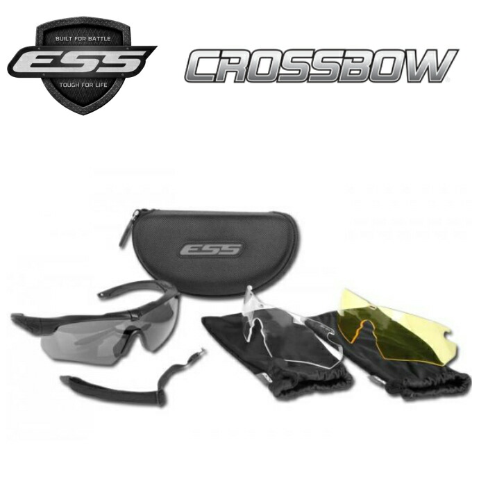 【楽天市場】新品 箱潰れ ESS Crossbow 3LS Kit イーエスエス クロスボウ 3レンズ フレーム/ブラック レンズ/スモーク ...