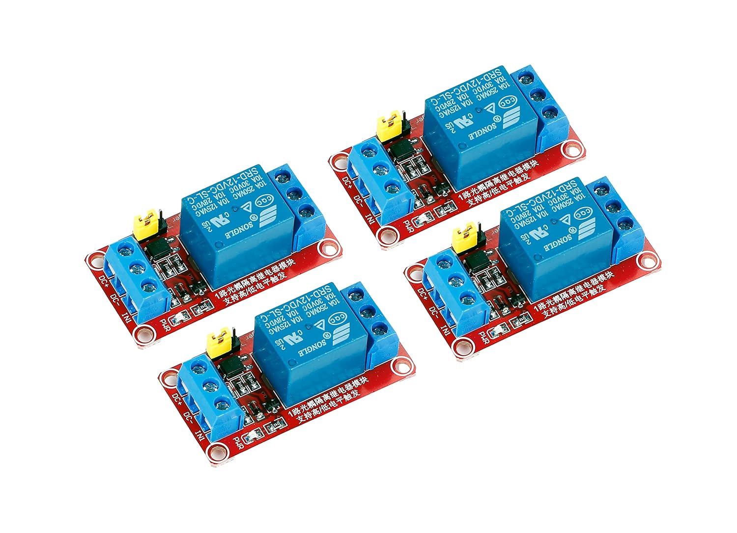 【楽天市場】【4個入】12v リレーモジュール 1チャネルタイプ Arduino・raspberry Pi対応 電子工作・自動制御用 スイッチング基板：yms Parts