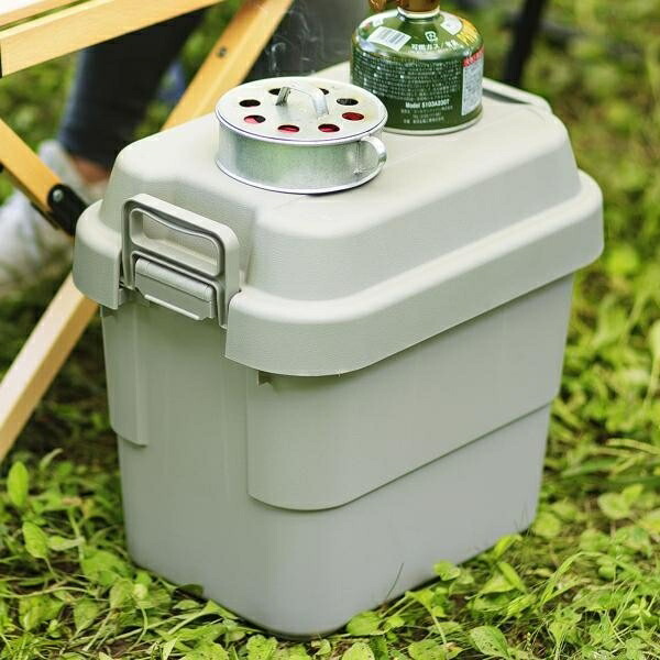 【楽天市場】トランクカーゴ 20L 座れる 収納ボックス フタ付き キャンプ アウトドア おしゃれ 収納ケース コンテナボックス プラスチック グレー ID012：山瀬インテリア