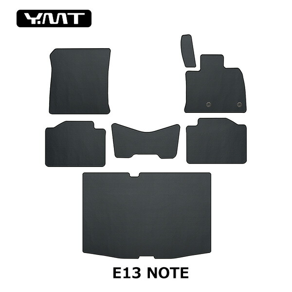 【楽天市場】YMT E13系ノートカーボン調ラバー製フロアマット + ラゲッジマット（トランクマット）：Y・MT