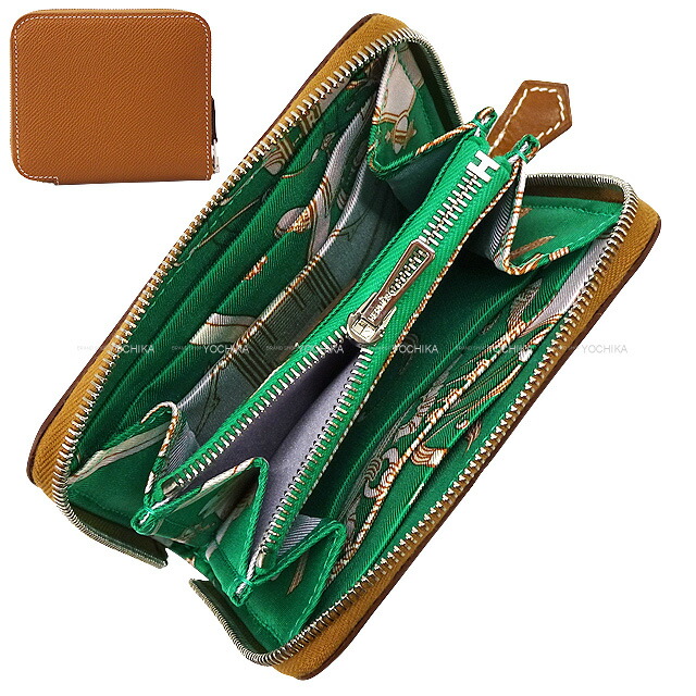 【楽天市場】HERMES エルメス アザップシルクイン コンパクト エクスリブリス ゴールド/ミント/モーヴシルベストル エプソン/バレニア ...