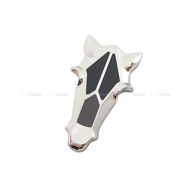 【楽天市場】HERMES エルメス ブローチ デストリエ 馬モチーフ デュオ ドゥ グリ ラッカーメタル シルバー金具 ブローチ 新品 ...