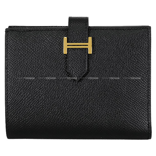 【楽天市場】HERMES エルメス ベアンコンパクト 黒 (ブラック) エプソン ゴールド金具 二つ折り財布 Z刻印 新品同様【中古 ...