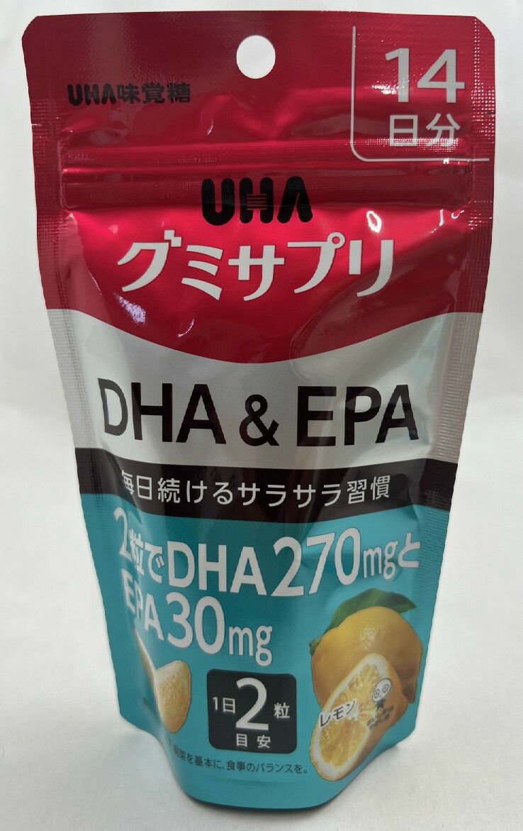 【楽天市場】UHA味覚糖 グミサプリ DHA&EPA 14日分 28粒入 食生活で魚不足を感じる方におすすめです。カプセルタイプが苦手な方にオススメです 4902750704992：ケンコウlife