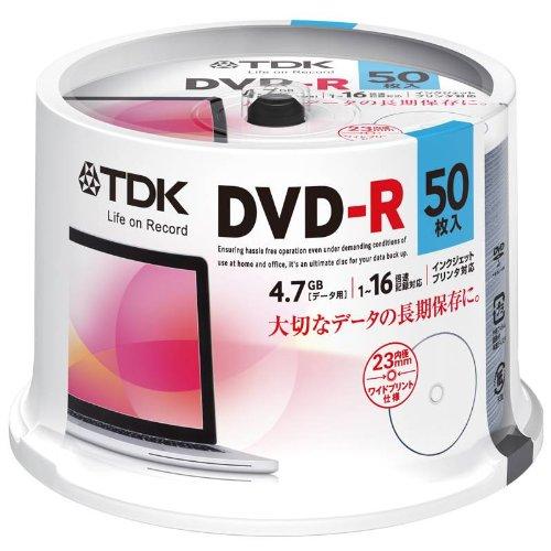 【楽天市場】TDK データ用DVD-R 4.7GB 1-16倍速対応 ホワイトワイドプリンタブル 50枚スピンドル DR47PWC50PUE ...