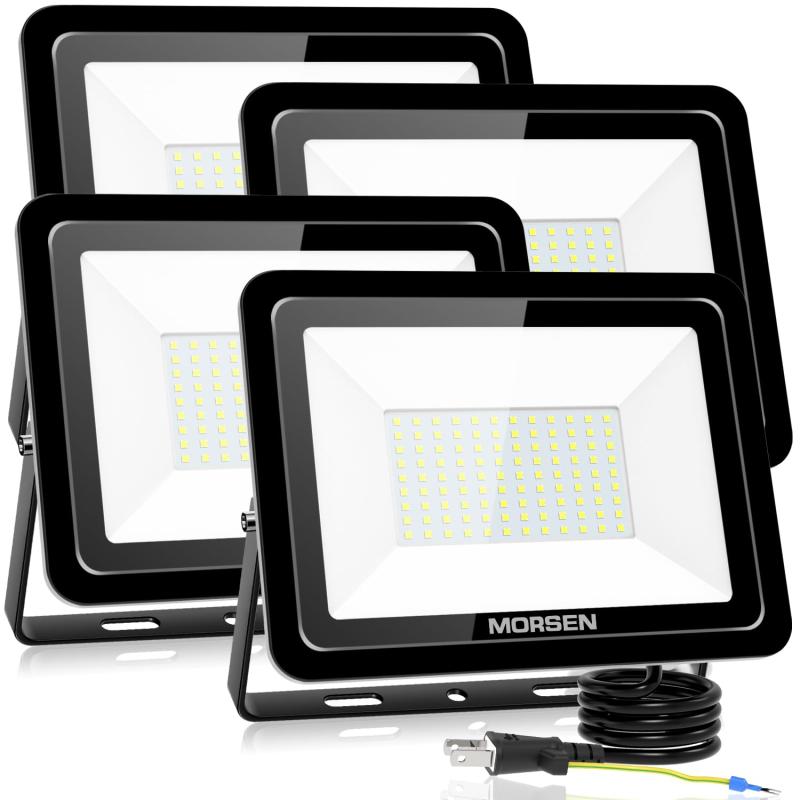 【楽天市場】MORSEN led投光器 投光器 極薄型 投光器屋外 100v 灯光器 作業灯 外灯 工事用ライト ledライト 屋外用 野外 ...
