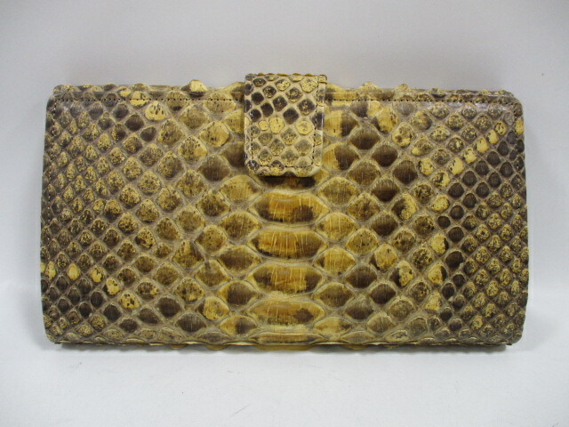 【楽天市場】長財布 札入れ 札入 バフパイソン Buff python wallet collection 01956 イエロー 縁起がいい ...